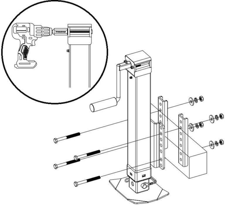 JX 7K 7000Lbs Side Mount Jack - Trailer Valet Canada